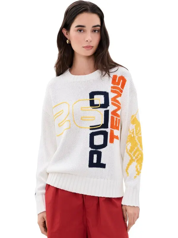 Polo Ralph Lauren Us Open Graphic Cotton Intarsia Sweater - White