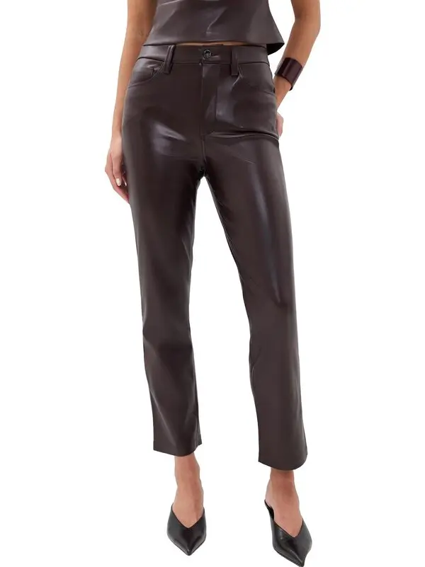 Joe's Jeans The Lyra Slim Ankle Vegan Leather Pants - Cabernet