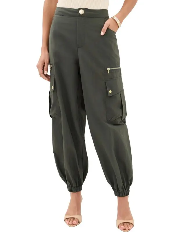 L'Agence Greer Balloon Cargo Jogger Pants - Ash Olive