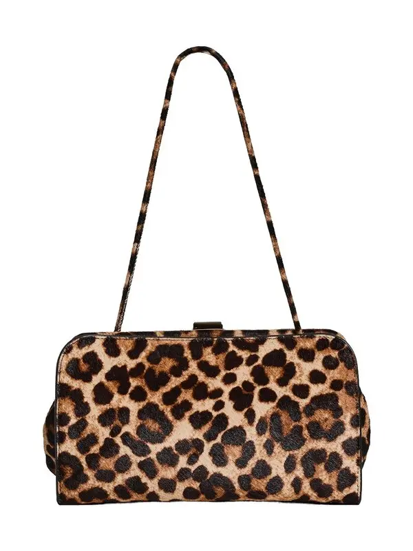 LOEFFLER RANDALL Zella Covered Frame Clutch - Brushed Leopard