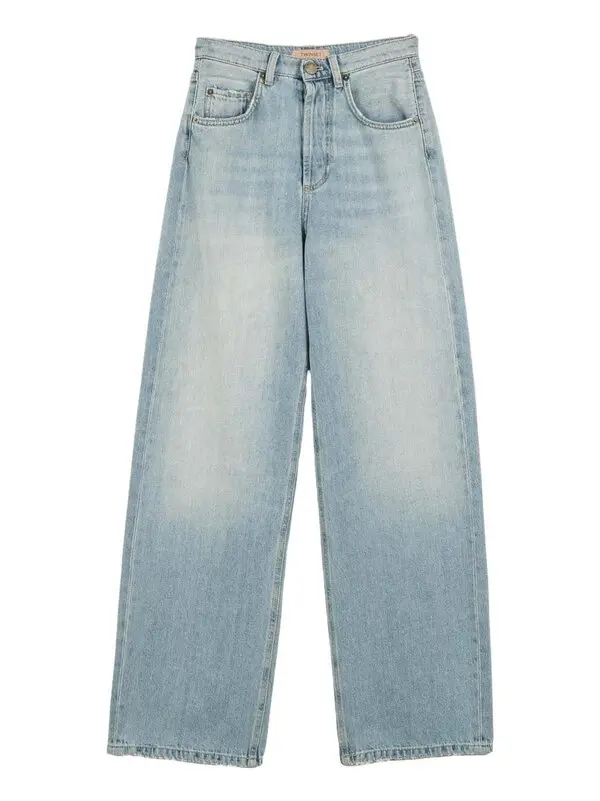 TWINSET Logo-patch Straight-leg Jeans - Gray