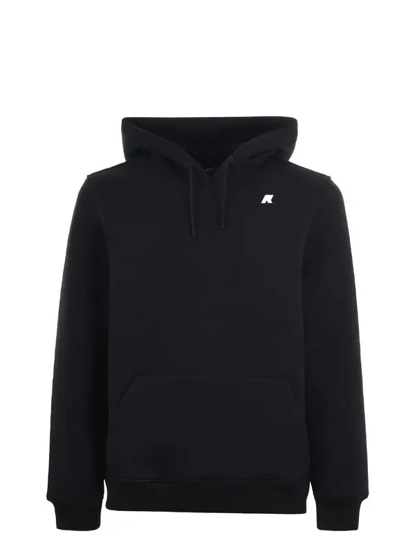 K-WAY Logo Patch Drawstring Hoodie - Black