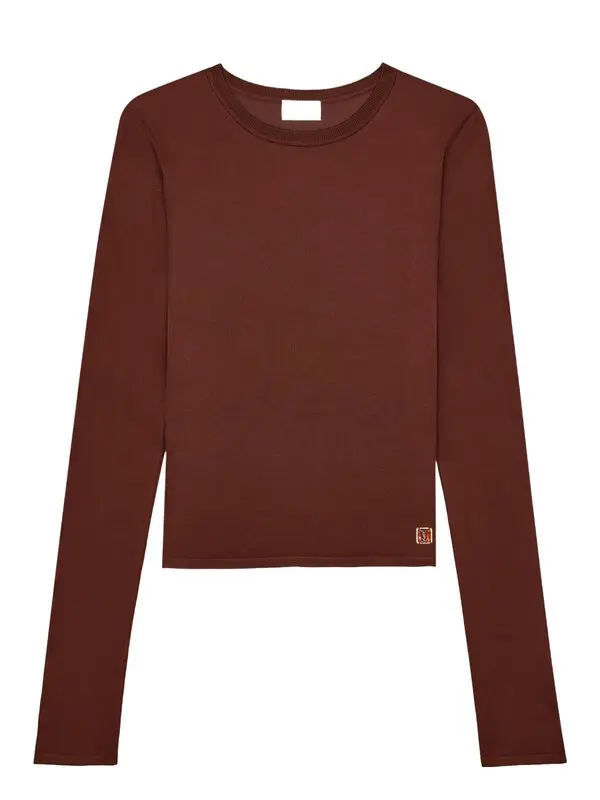 Saint Laurent Long-sleeved Knitwear - Chocolate-colored