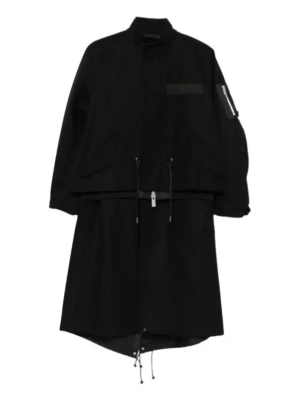 Sacai Layered-design Coat - Black