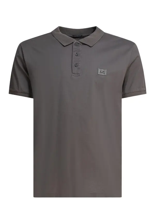 C.P. COMPANY Buttoned Polo Shirt - Black