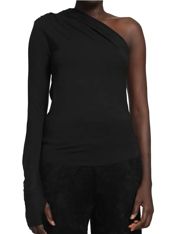 THOM KROM One-shoulder Thumb-slot Top - Black