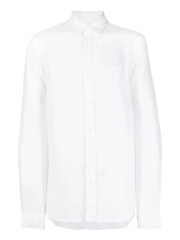 Vince Long-sleeve Linen Shirt - White