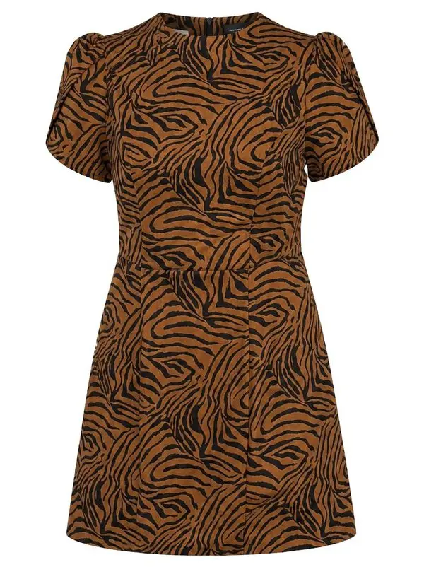 GIRL IN MIND Ami Suede Zebra Mini Dress - Brown