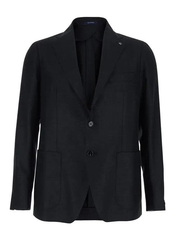 Tagliatore Wool And Silk Blend Single-breasted Jacket - Gray