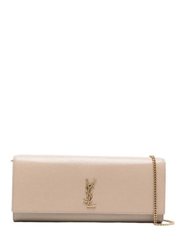 Saint Laurent Neutrals Clutch Bags - Cream