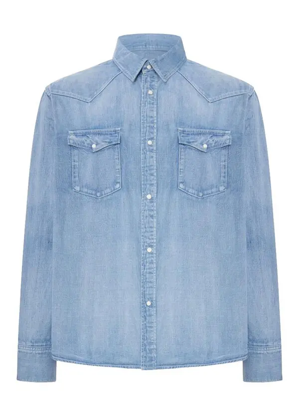 Visvim Denim Shirt With Snap Buttons - Blue