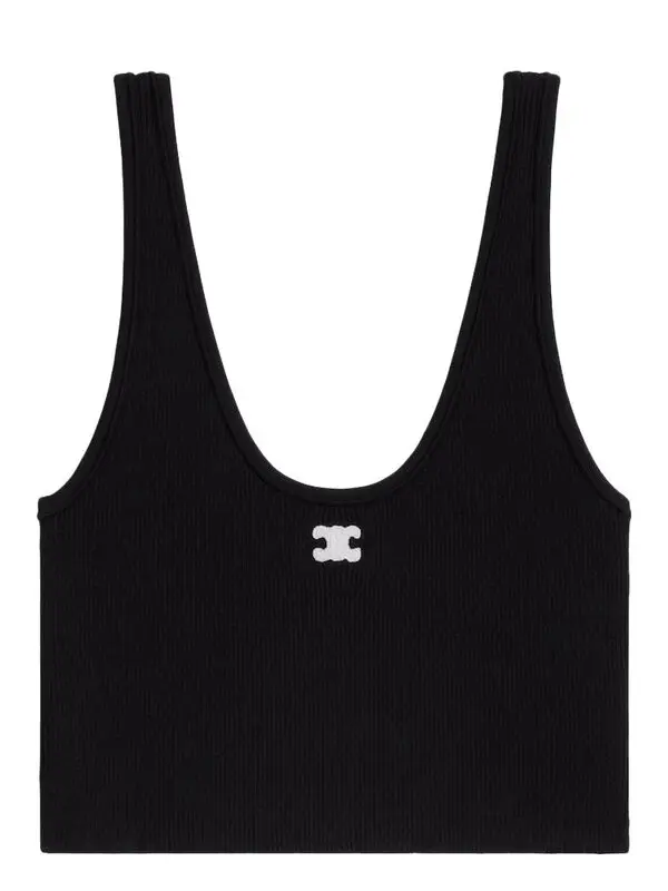 Celine Triomphe Cotton Top - Black
