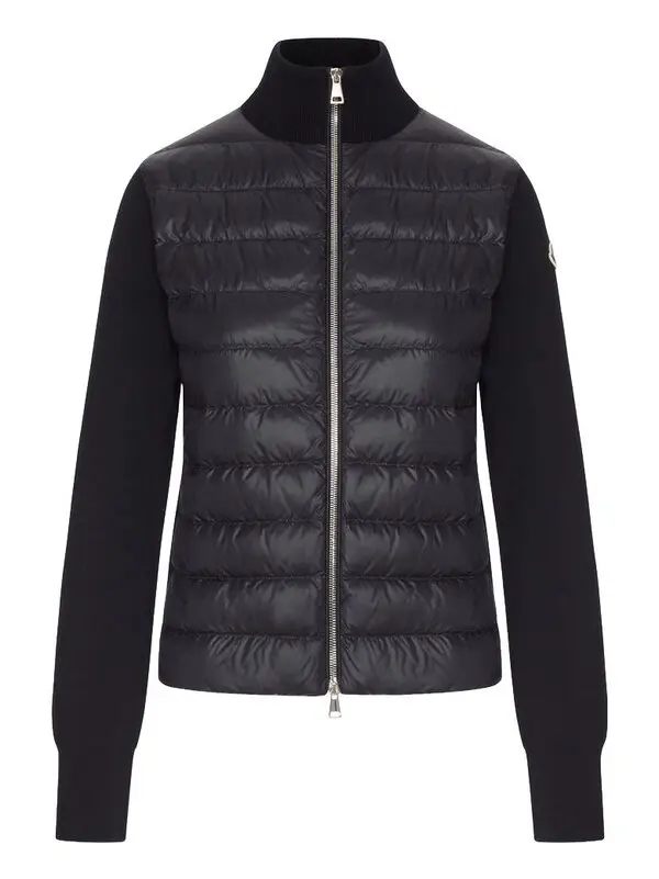 Moncler Wool Padded Cardigan With Zip - Multicolor