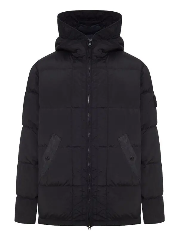 Stone Island Quilted Nylon Down Vest With High Collar - Black