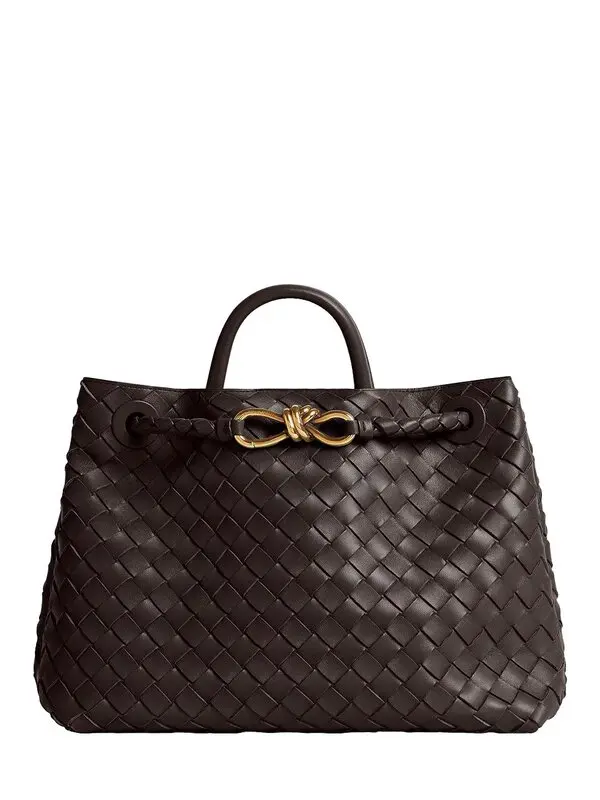 Bottega Veneta Handbag 'andiamo' Medium With Knot Detail On The Front In Brown Leather For - Multicolor