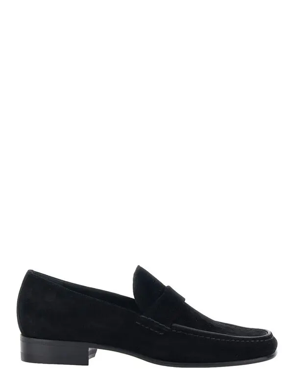 Phoebe Philo Black Pull-on Loafers In Suede - Multicolor