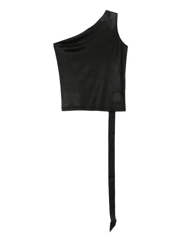 Rick Owens One-shoulder Patch Pocket Top - Black