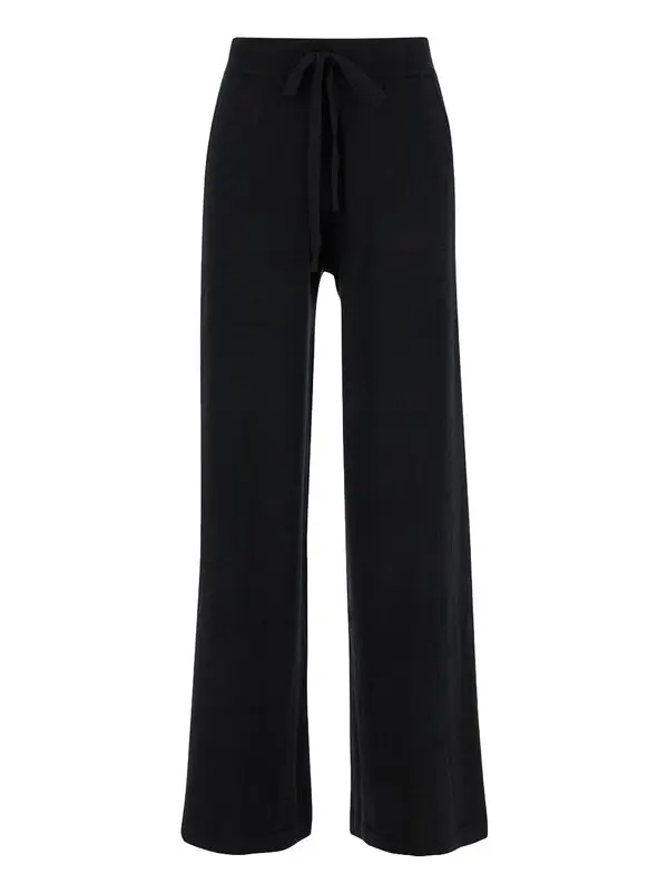 P.a.r.o.s.h Black Relaxed Pants With Drawstring In Fabric - Multicolor