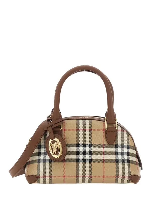 Burberry Primrose' Beige Handbag With Ekd Leather Tag And Adjustable And Removable Strap In Check Canvas For - Multicolor