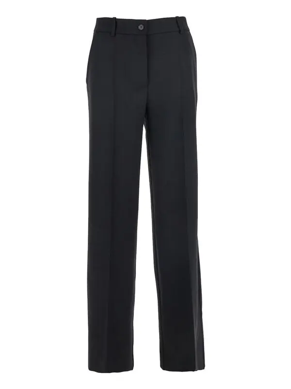 P.a.r.o.s.h Pants With Belt Loops In Wool Blend - Black
