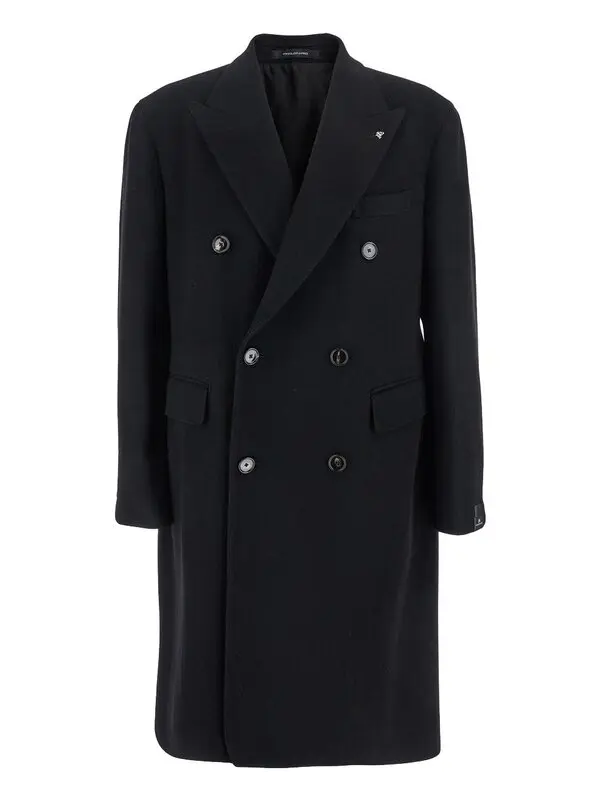Tagliatore Londra' Oversized Double-breasted Coat In Wool - Black
