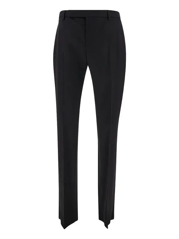 Saint Laurent Black Tailored Pants With Front Pinces In Wool - Multicolor