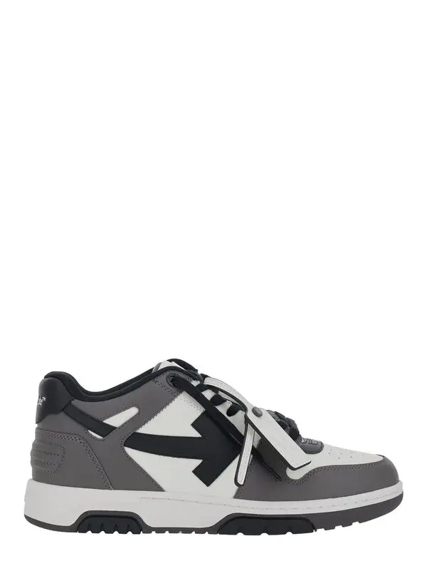 Off-White Sneaker 'out Of Office' Low Top With Logo Patch On The Tongue And Contrast Stitching In Gray Leather For - Multicolor