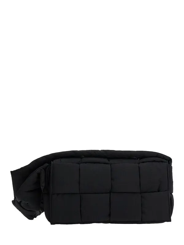 Bottega Veneta Padded Tech Cassette' Black Cross Body Bag In Techno Fabric - Multicolor