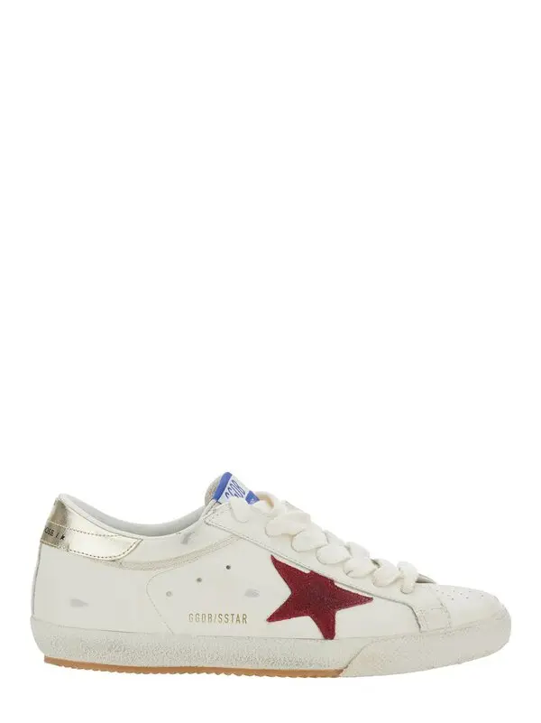 GOLDEN GOOSE Superstar' White Low Sneakers Vintage Effect With Gray Pull-tab In Leather - Multicolor