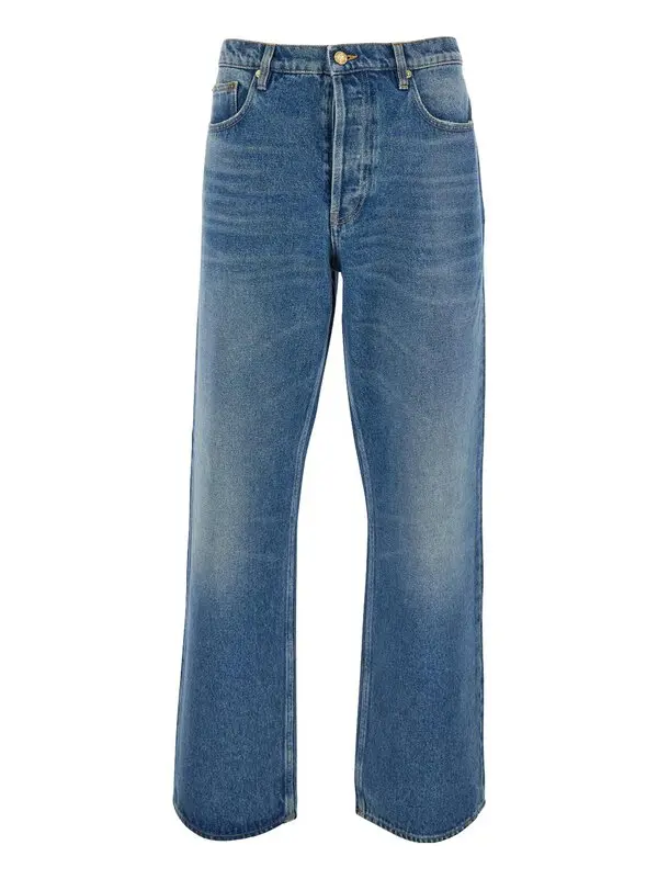 GOLDEN GOOSE Blue Wide Leg Jeans In Cotton - Multicolor