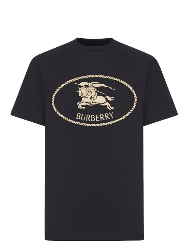 Burberry Cotton T-shirt With Front Logo - Black