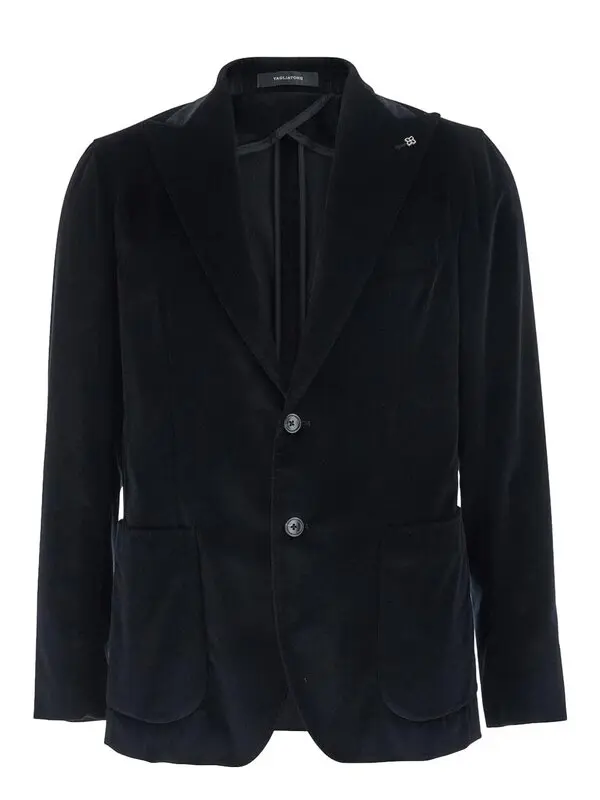 Tagliatore Single-breasted Jacket With Peak Revers In Wool Blend - Black