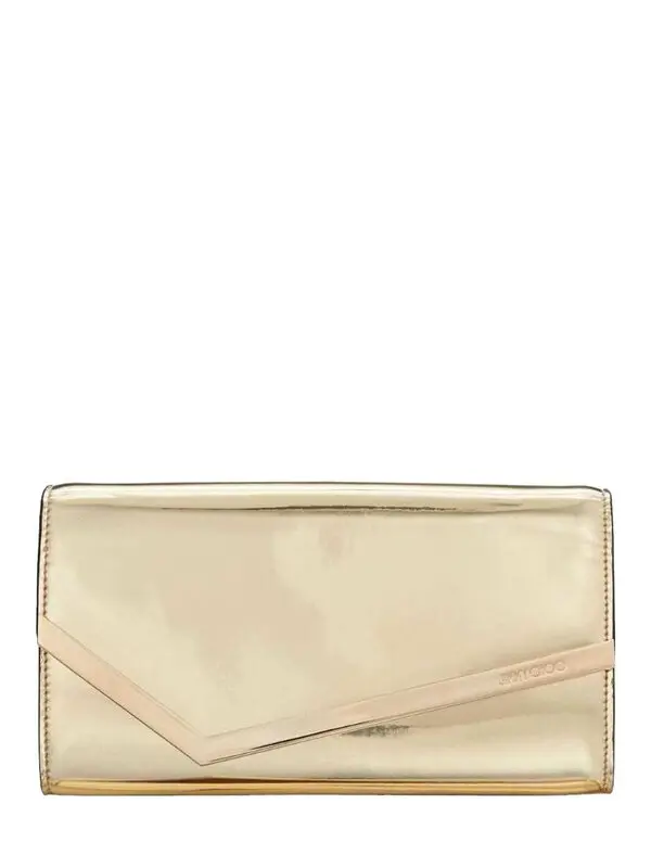 JIMMY CHOO Clutch 'emmie' In Envelope With Logo Lettering On The Front And Chain Strap In Blend Leather And Tech Fabric For - Silver