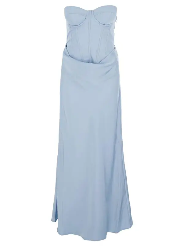 ROTATE BY BIRGER CHRISTENSEN Dress 'satin Corset Maxi Dress' Blue In Polyester For - Multicolor