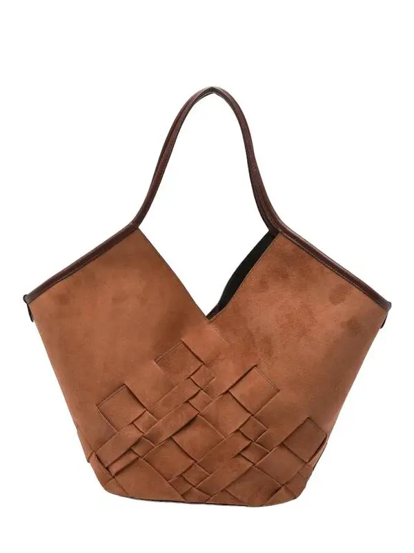Hereu Woven Suede Bucket Bag - Brown