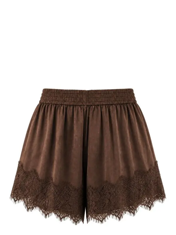 PALM COLLECTIVE Valentina Lace Shorts - Brown