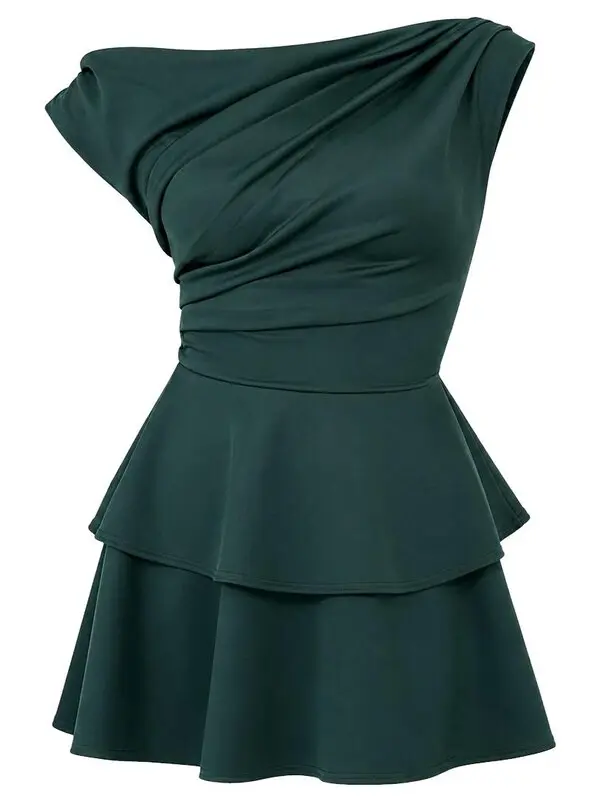 GIRL IN MIND Pippa Double Frill Mini Dress - Green