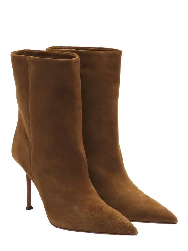 AQUAZZURA Suede Ankle Boots - Brown