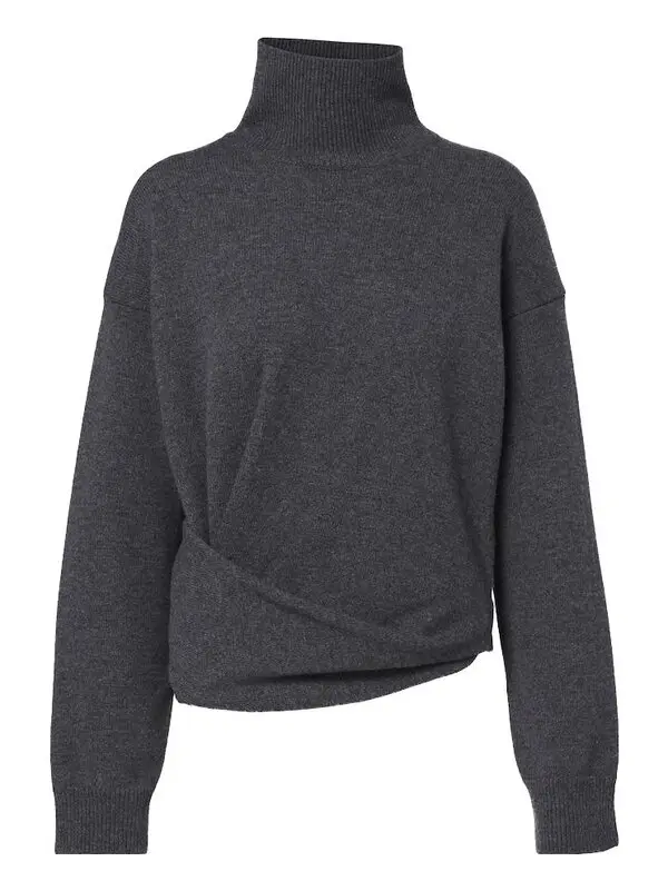 RÓHE Draped Wool And Cashmere Turtleneck Sweater - Grey