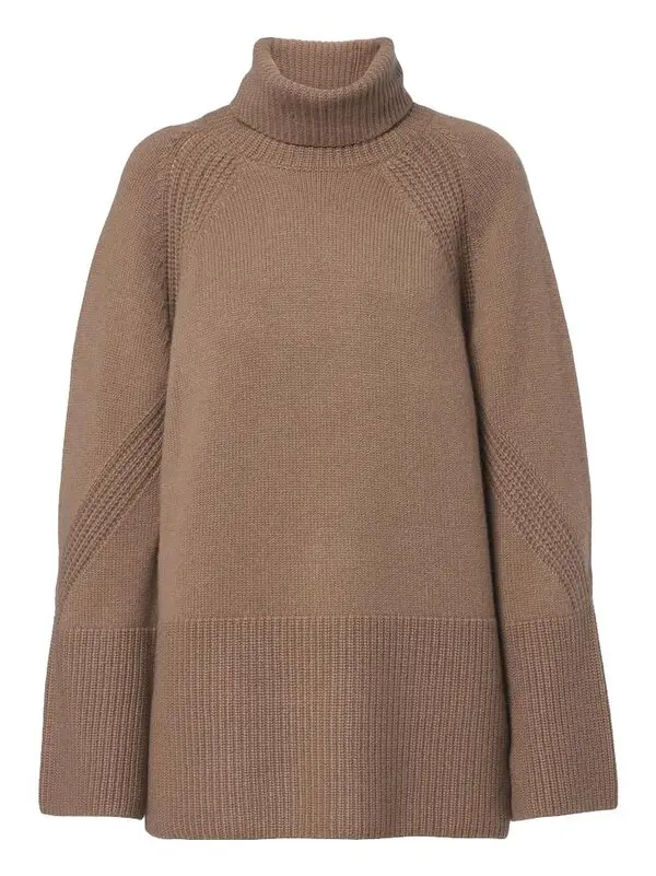 JOSEPH Loftus Oversized Cashmere Turtleneck Jumper - Brown