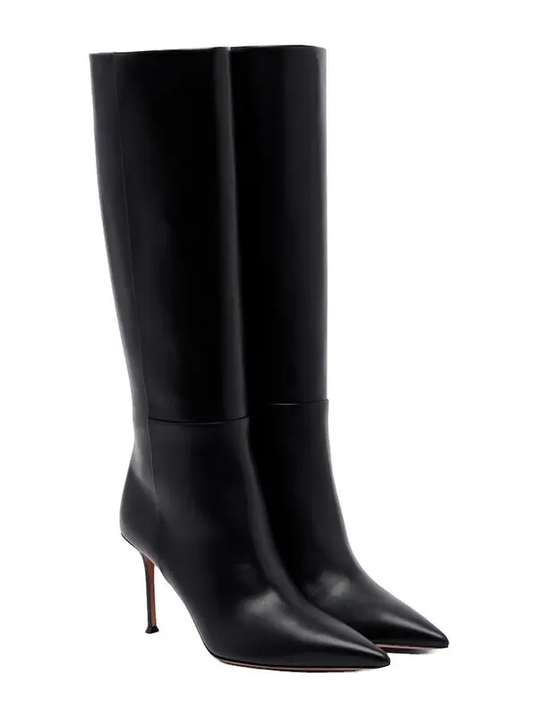 AQUAZZURA Harper Leather Knee-high Boots - Black