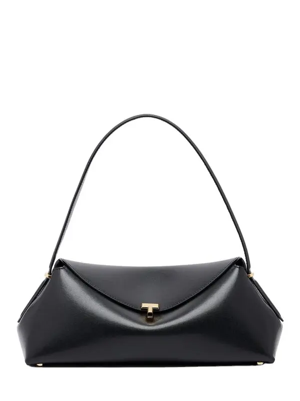 TOTEME T-lock Small Leather Shoulder Bag - Black