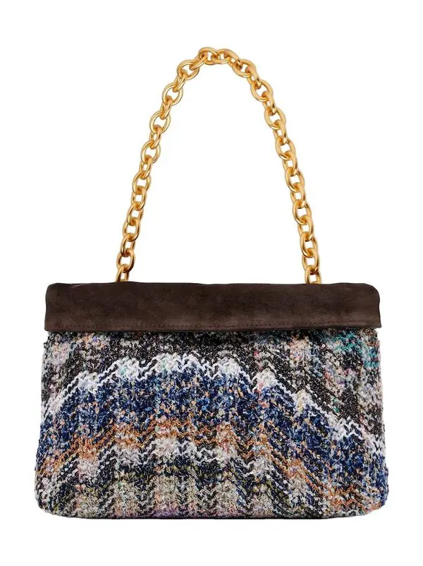 Missoni Suede-lined Knitted Shoulder Bag - Multicoloured