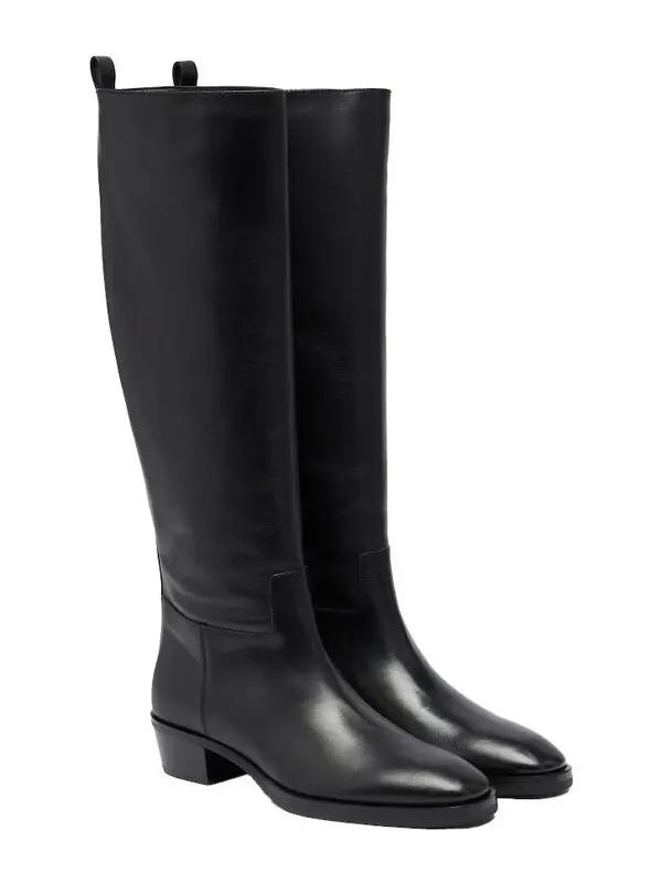 JIMMY CHOO Mave Leather Knee-high Boots - Black