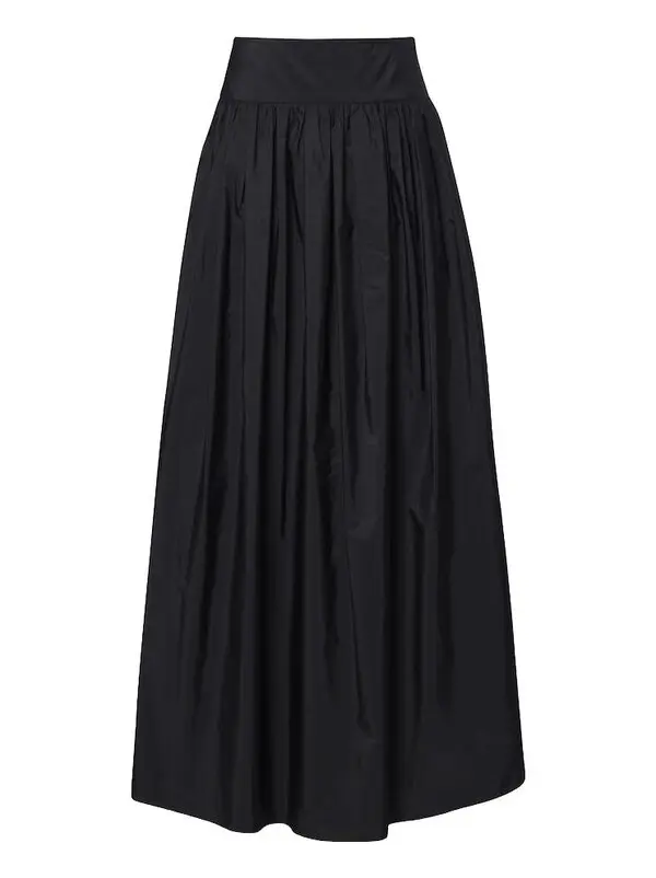 Max Mara Gathered Taffeta Maxi Skirt - Black