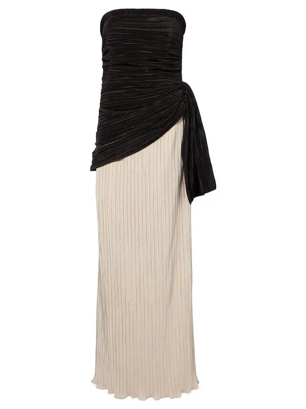 Simkhai Laia Plissé Bustier Dress - Black