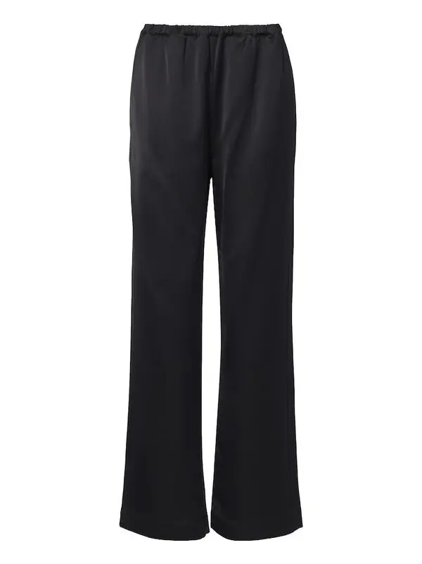 RÓHE Satin Wide-leg Pants - Black