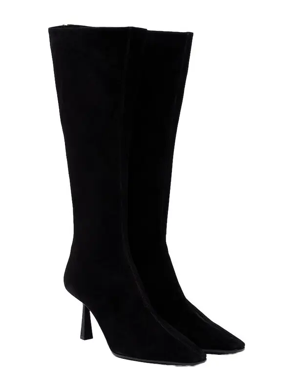 AQUAZZURA Sentier Suede Knee-high Boots - Black