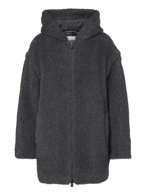 Max Mara Hooded Wool, Alpaca, And Silk Coat - Grey