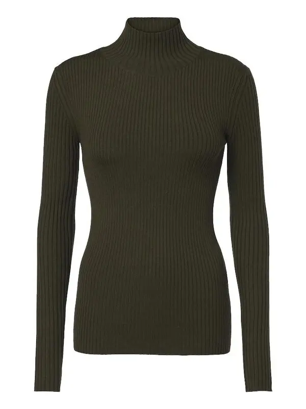 Victoria Beckham Ribbed-knit Wool-blend Sweater - Green